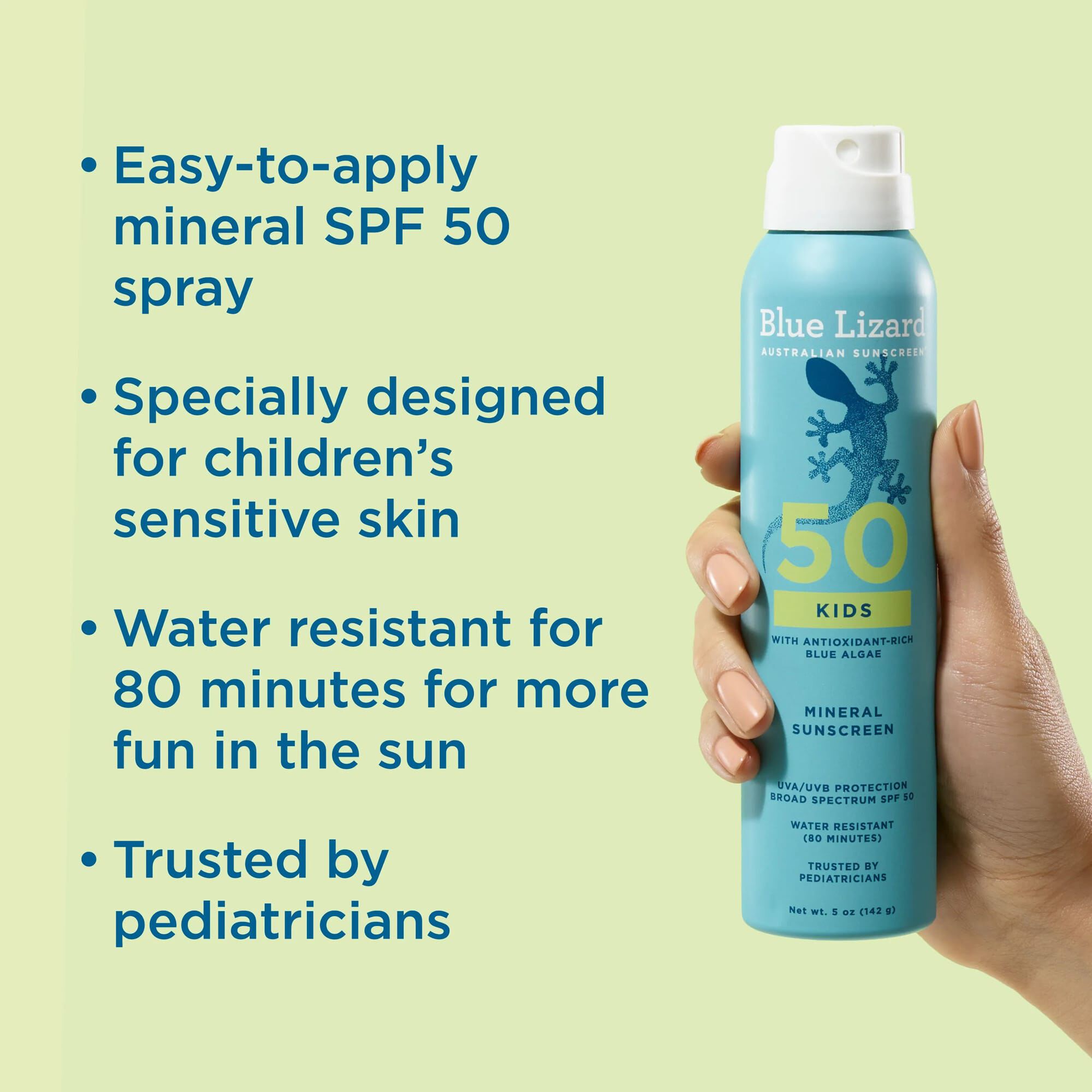 Blue Lizard Kids Mineral Sunscreen Spray, SPF 50, 5 oz. by Blue Lizard ...