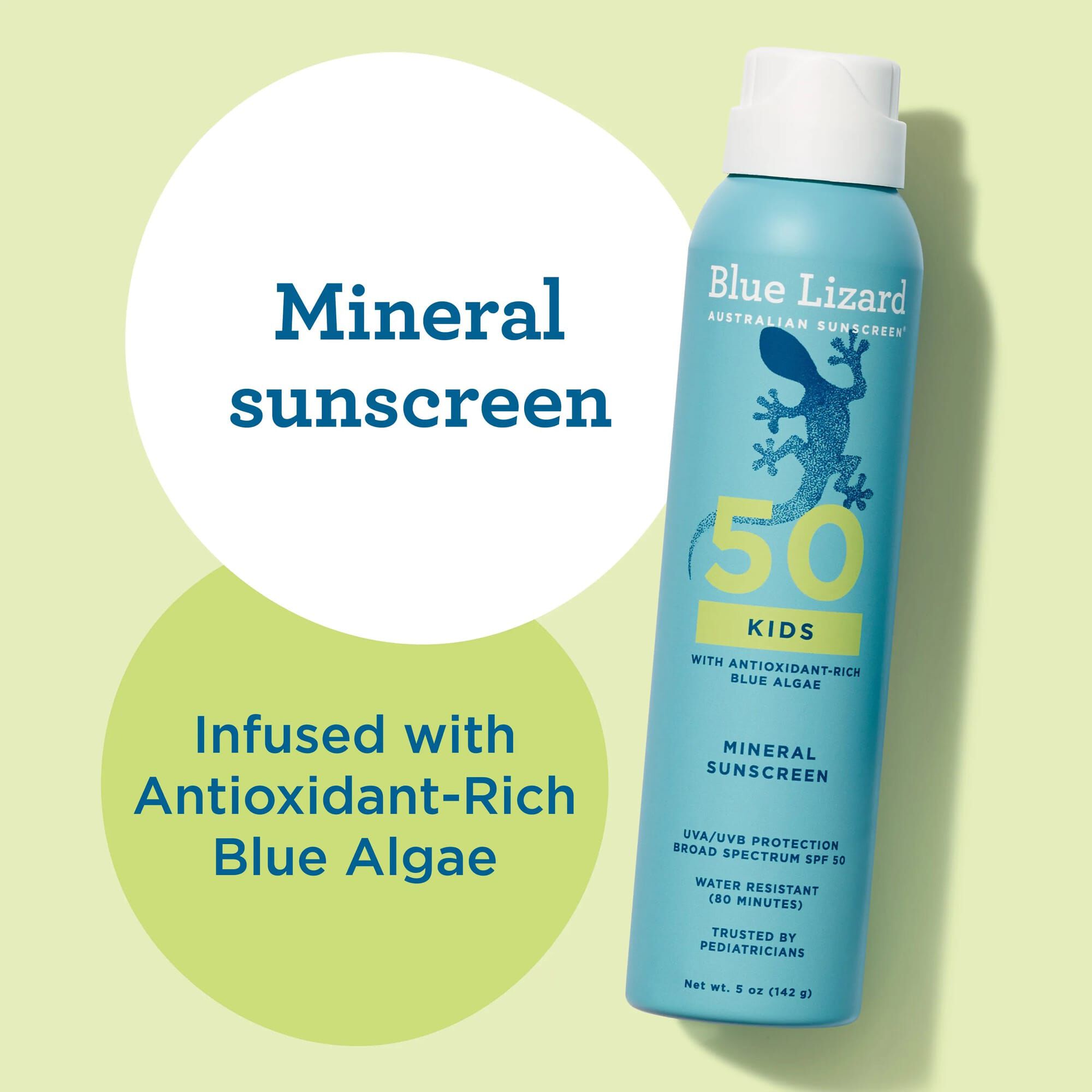 Blue Lizard Kids Mineral Sunscreen Spray, SPF 50, 5 oz. by Blue Lizard ...