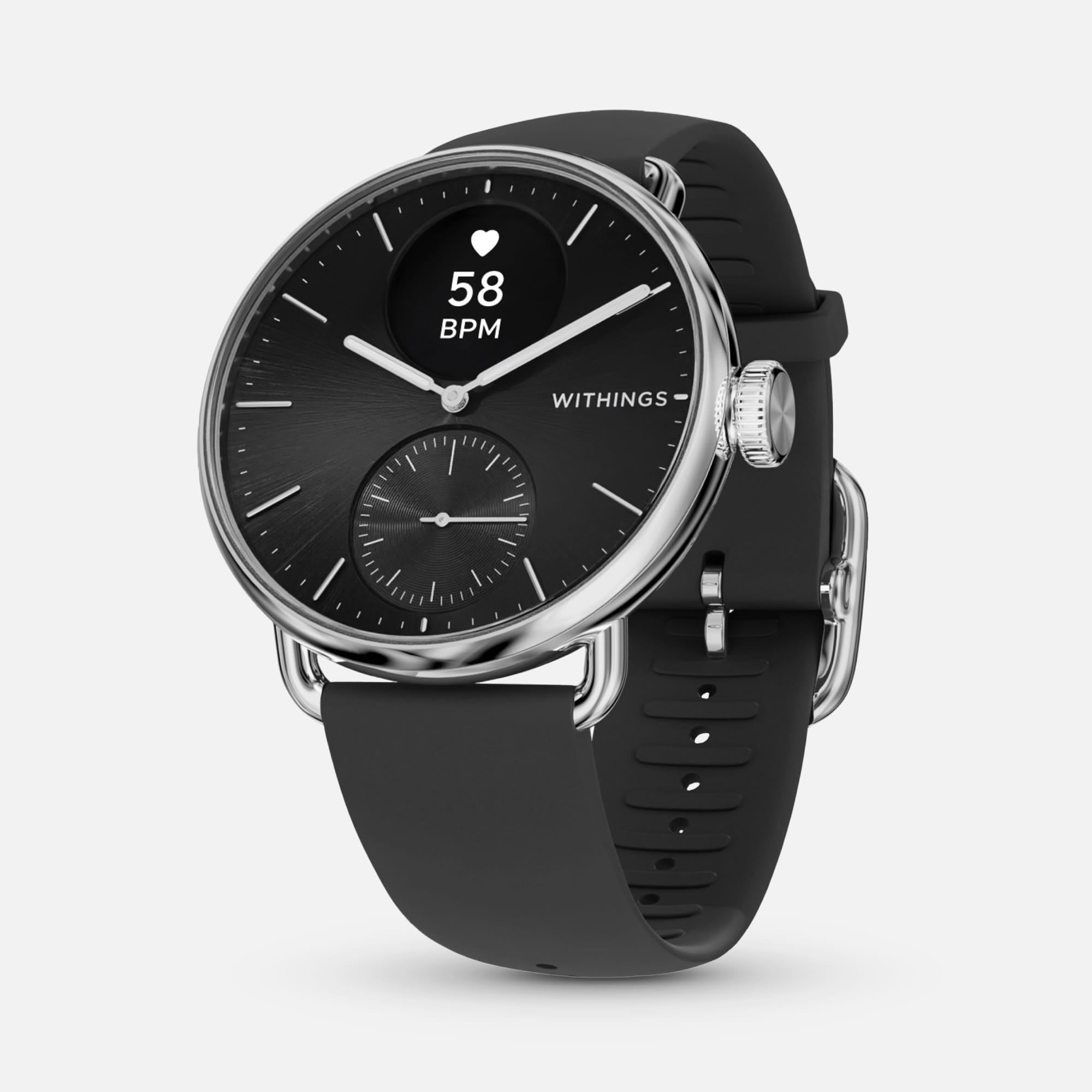 Withings ScanWatch 2 Smart Wearable Health Tracker, Black, 38mm by ...